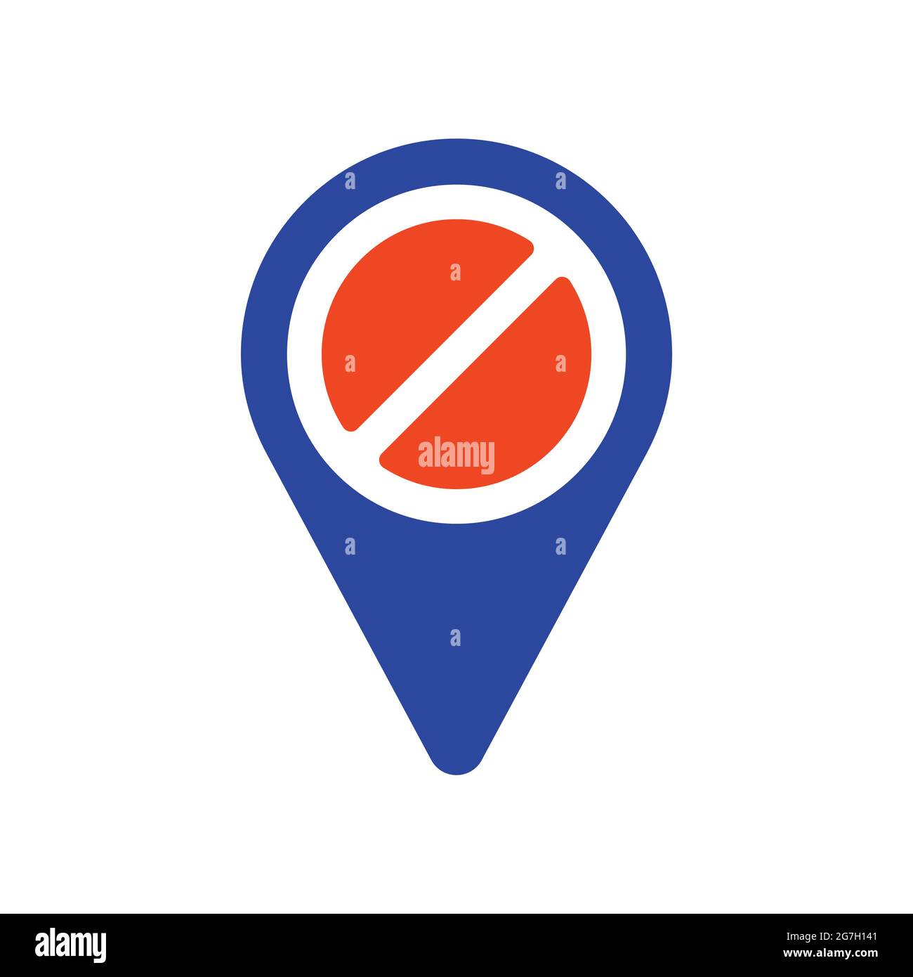 Forbidden pin map glyph icon. Map pointer. Demonstration, manifestation ...