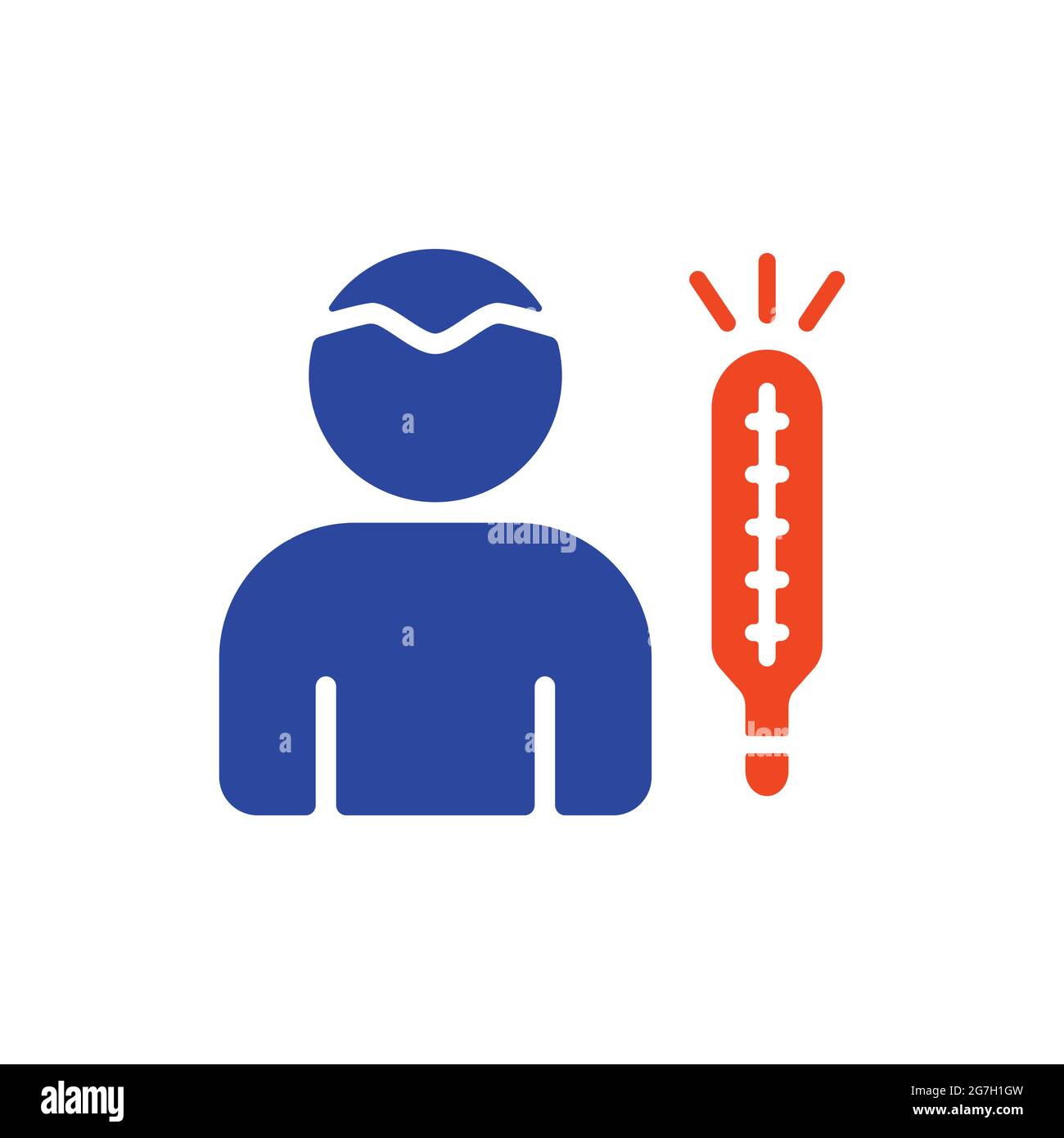 Fever High temperature vector glyph icon. Covid sign. Graph symbol for ...
