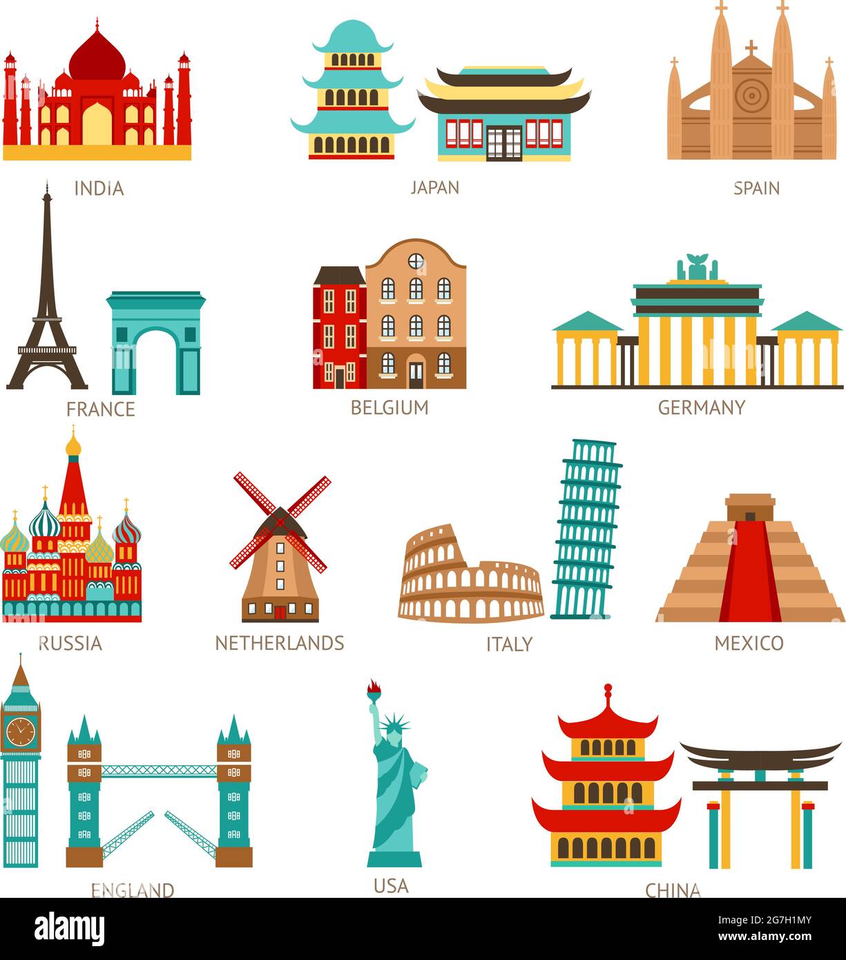 Famous Landmarks Of India Stock Vector Images - Alamy