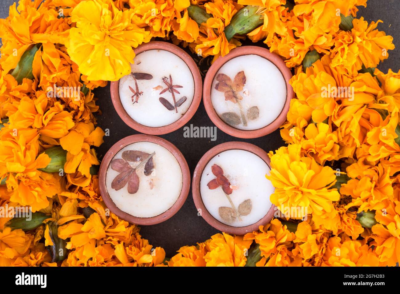 Top view of decoration during Diwali, the festival of lights Stock ...