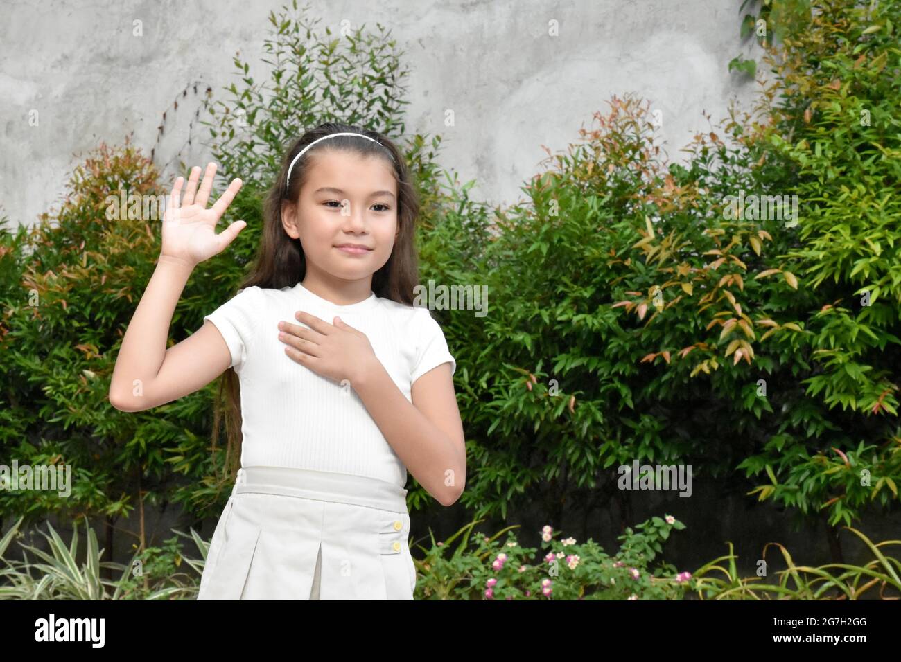 A Filipina Children Pledging Allegiance Outside Stock Photo - Alamy