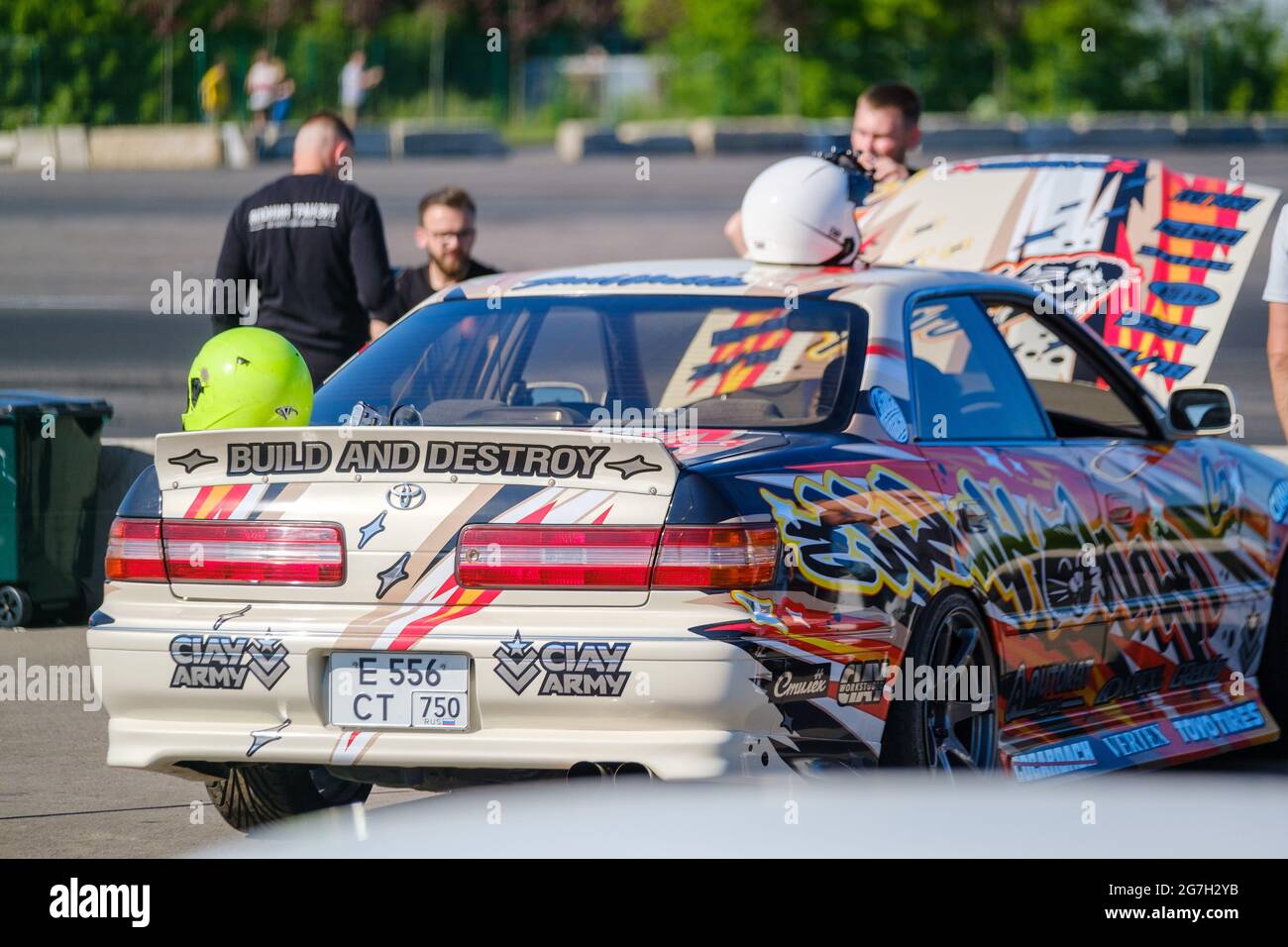 Street racing vehicle near drivers Stock Photo - Alamy
