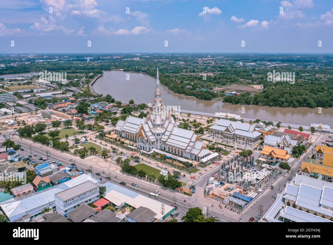 Wat Sothon Wararam Worawihan in Chachoengsao, Thailand, south east asia ...
