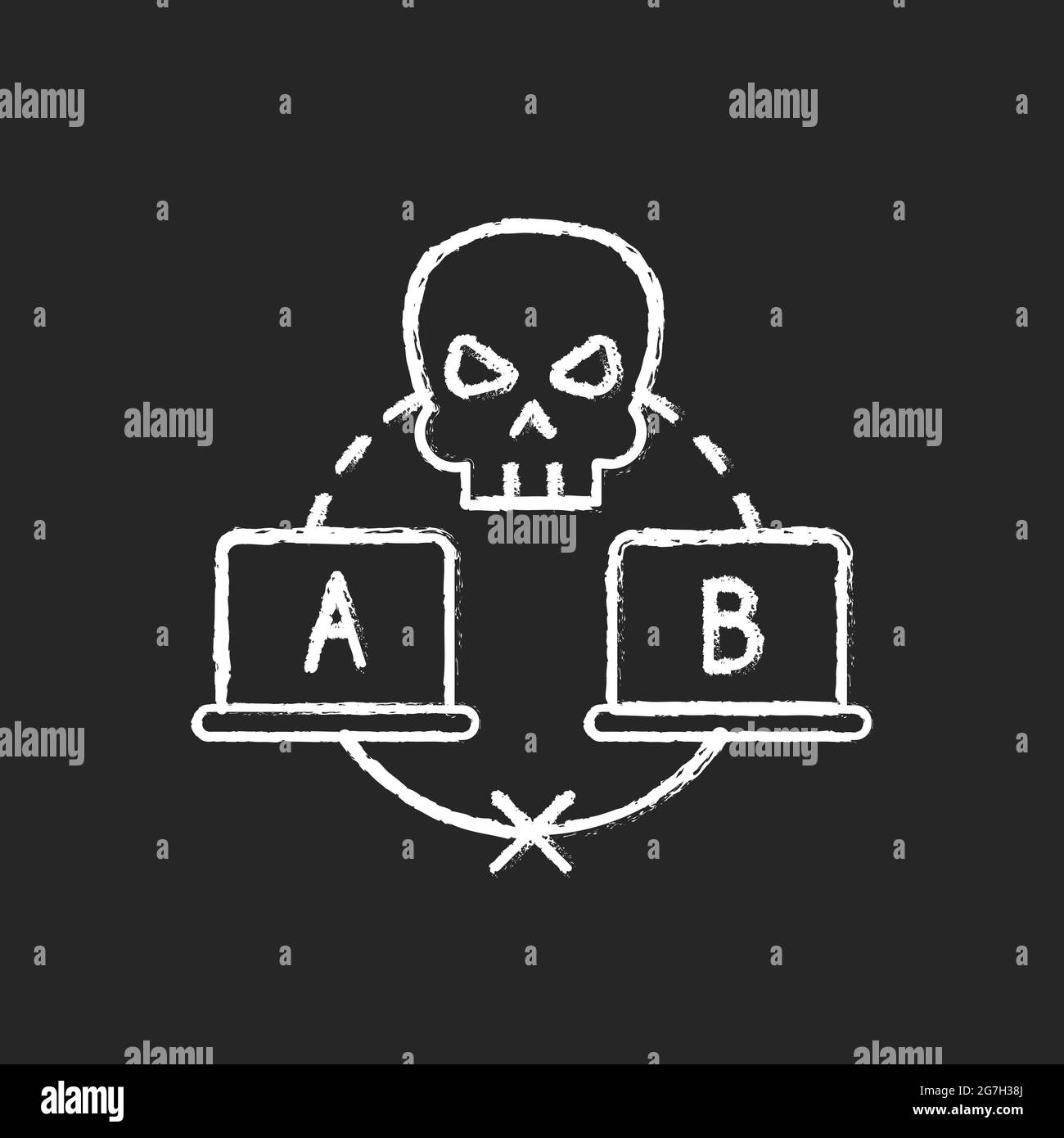 Sniffing attack chalk white icon on dark background Stock Vector Image ...