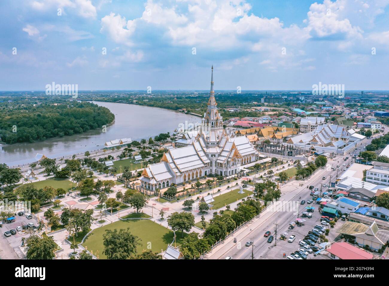 Wat Sothon Wararam Worawihan in Chachoengsao, Thailand, south east asia ...