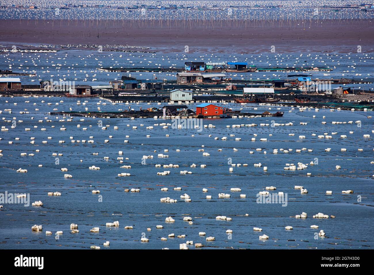Floating city in lagoon Stock Photo - Alamy