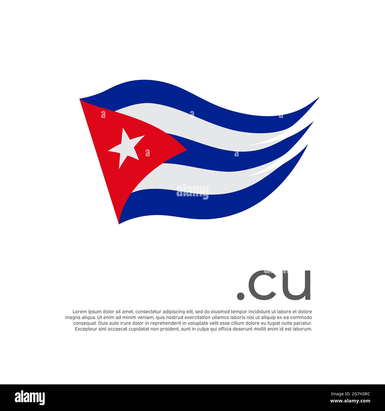Cuba flag. Stripes colors of the cuban flag on a white background ...