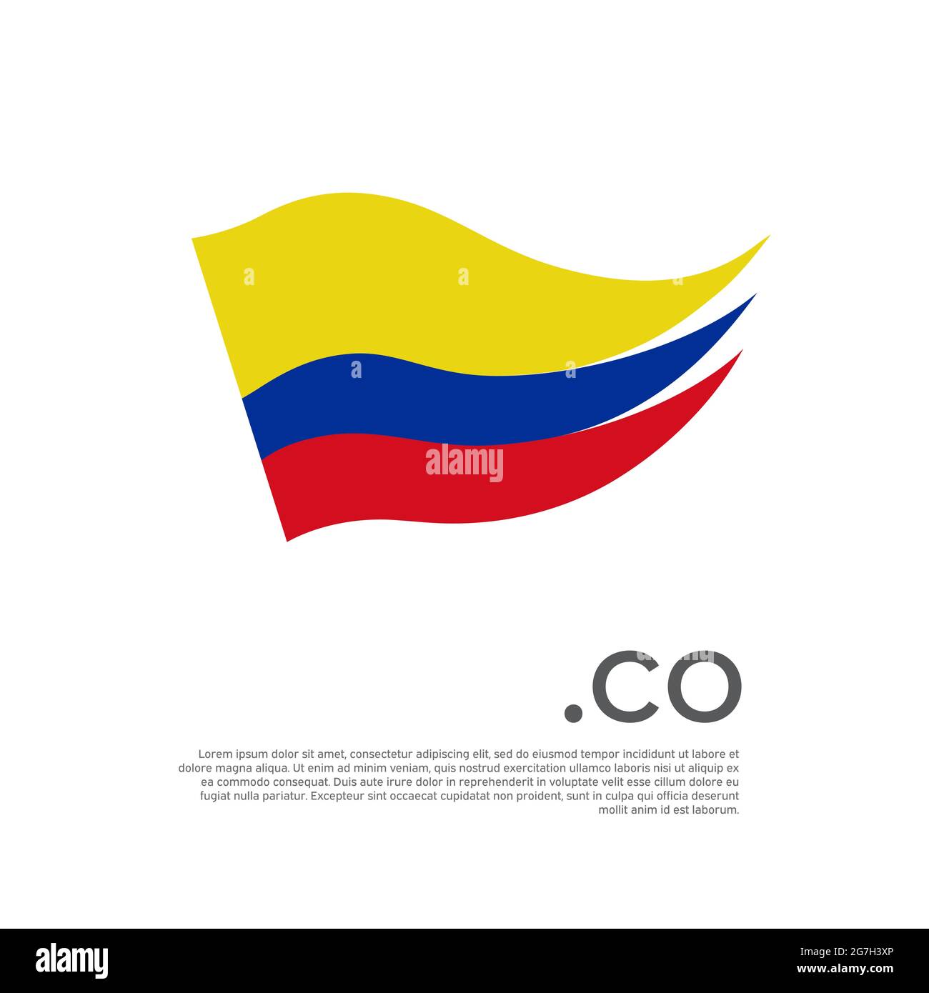 Colombia flag. Stripes colors of the colombian flag on a white ...