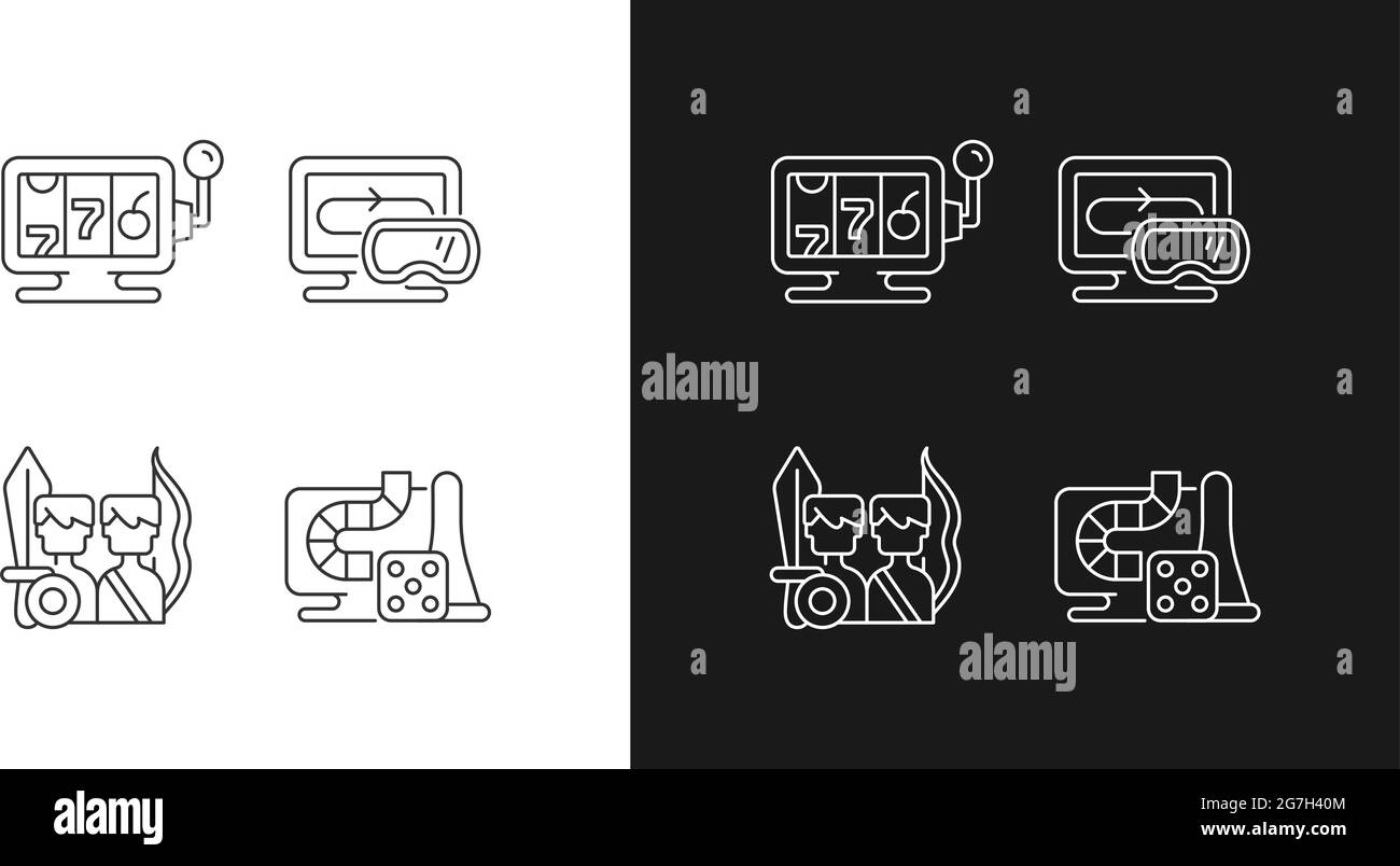 Assertive games linear icons set for dark and light mode Stock Vector ...
