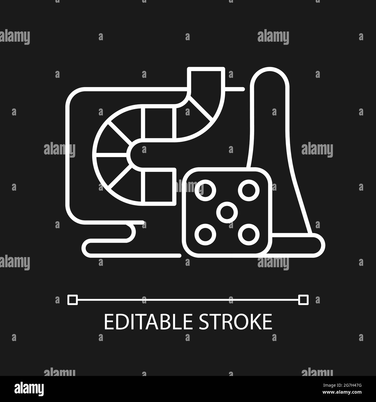 Online board games white linear icon for dark theme Stock Vector Image ...