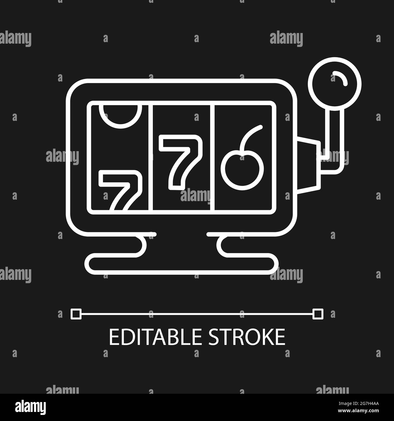 Online casino white linear icon for dark theme Stock Vector Image & Art ...