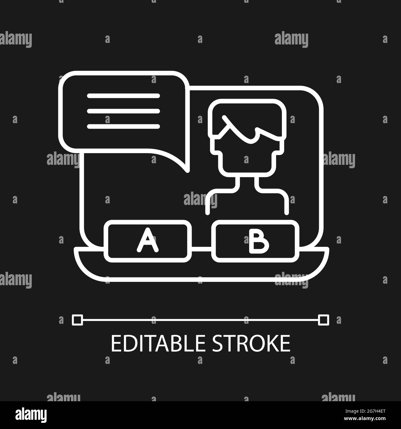 Visual novel white linear icon for dark theme Stock Vector Image & Art ...