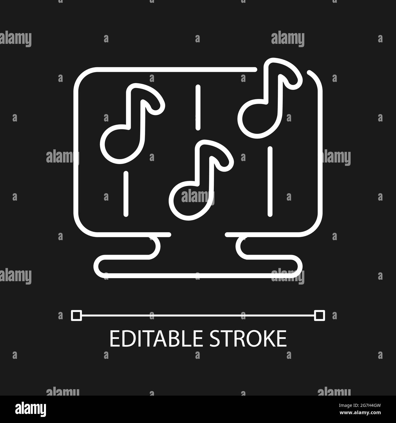 Rhythm games white linear icon for dark theme Stock Vector Image & Art ...