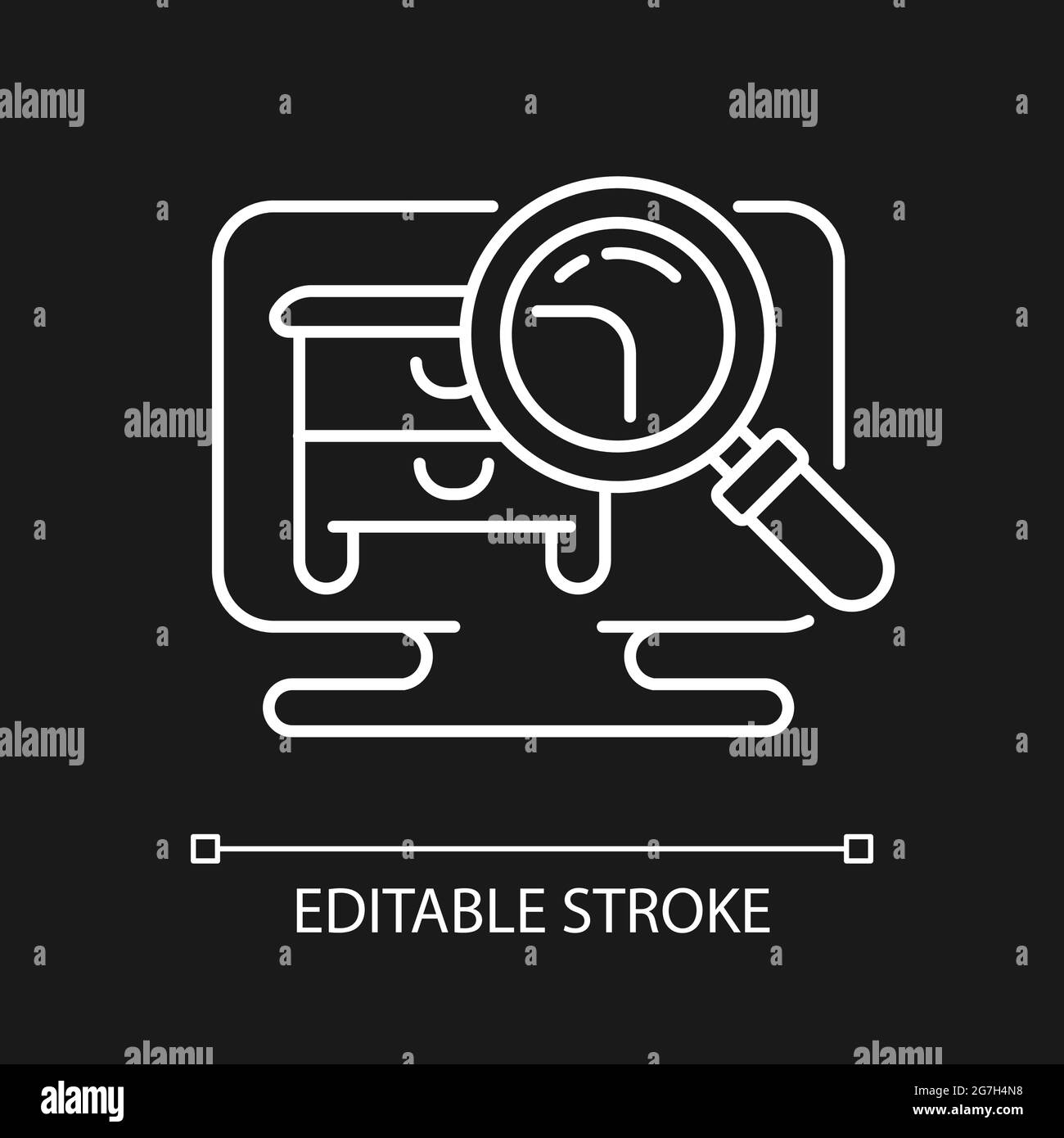 Hidden object game white linear icon for dark theme Stock Vector Image ...