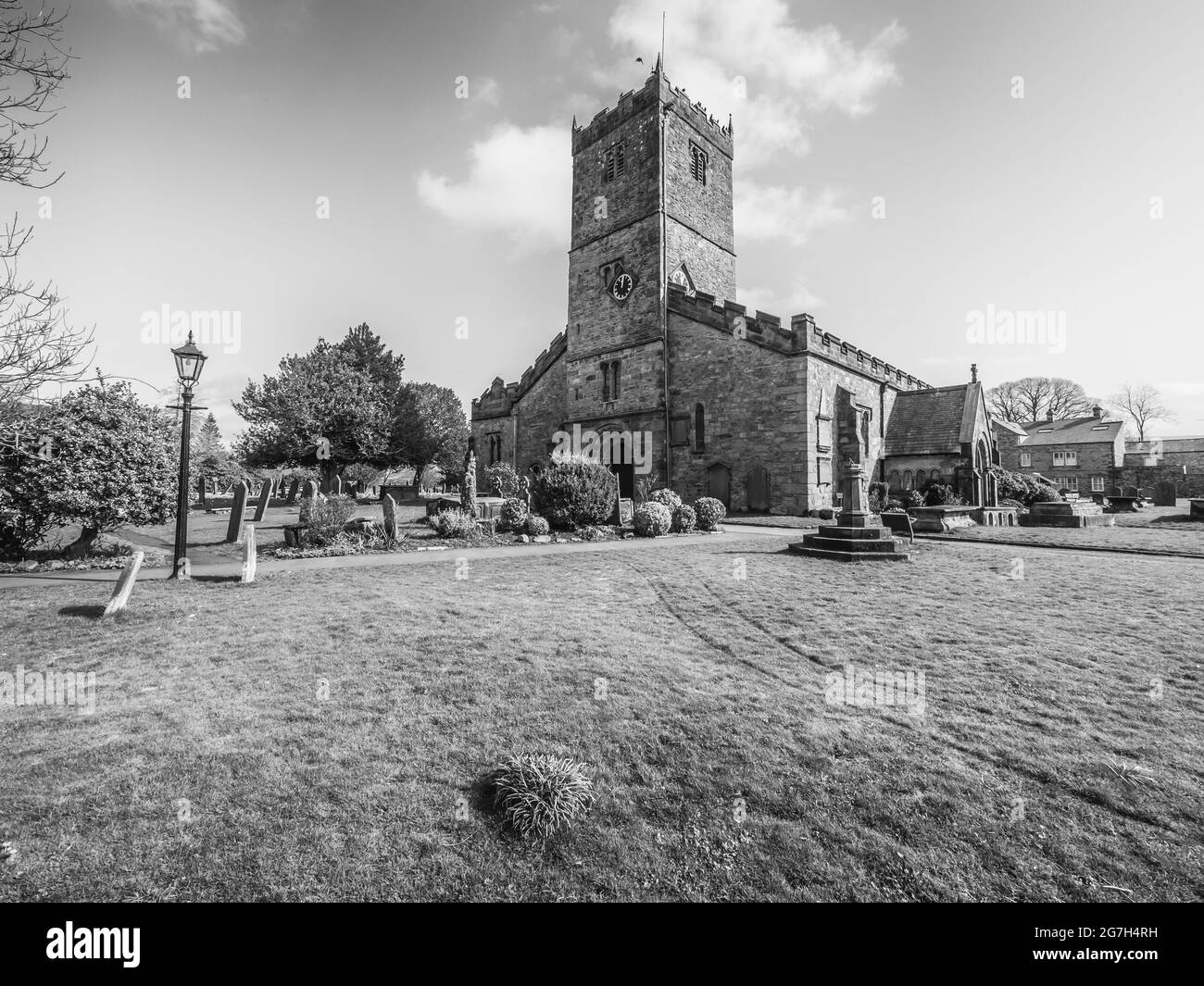 The image is of the 10th cent church of St Mary's in the South Cumbrian ...