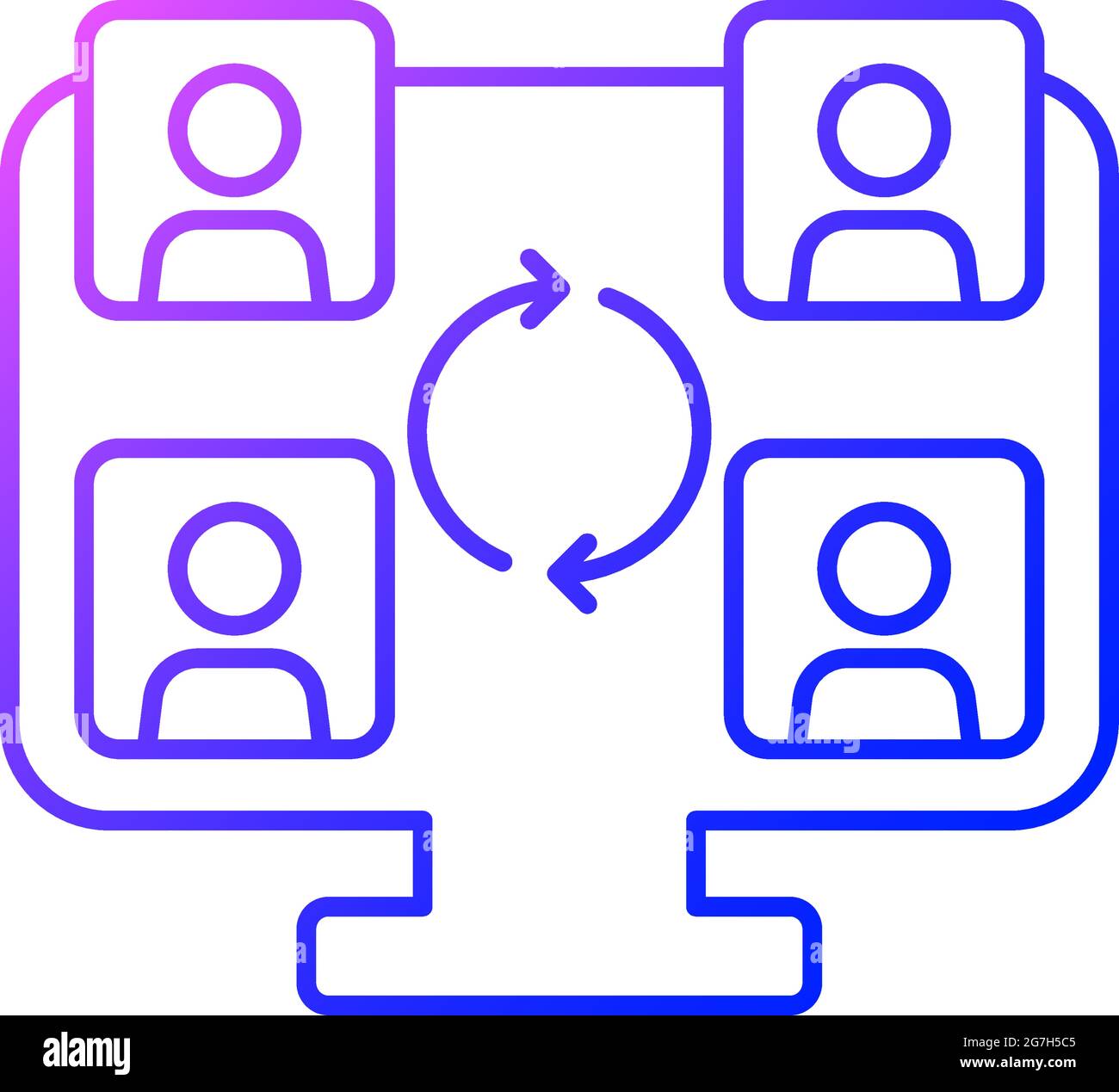 Collaboration online tools gradient linear vector icon Stock Vector ...