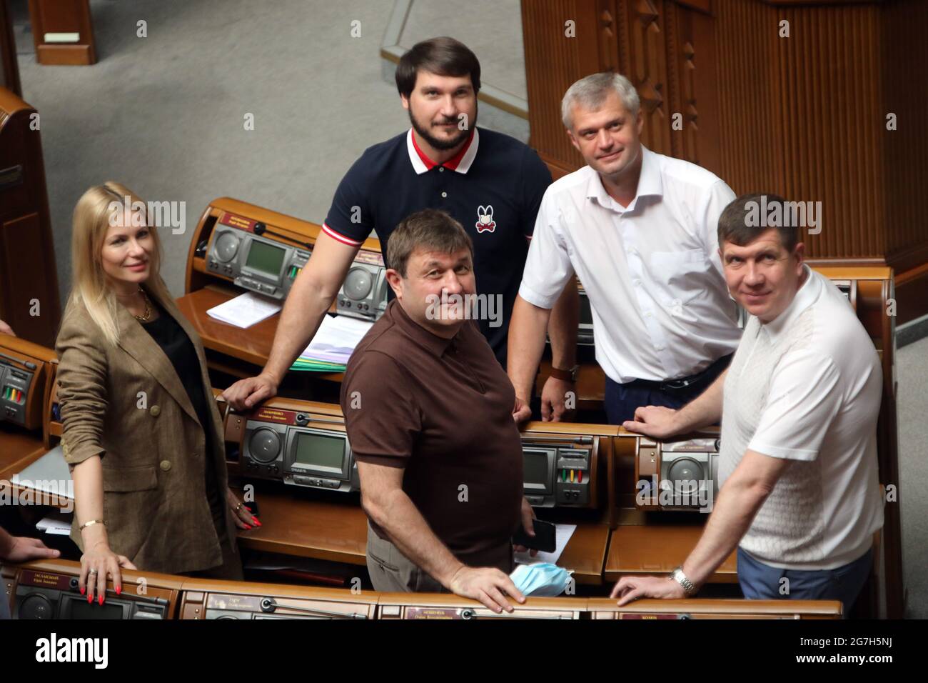 KYIV, UKRAINE - JULY 14, 2021 - MPs attend a regular sitting of the ...