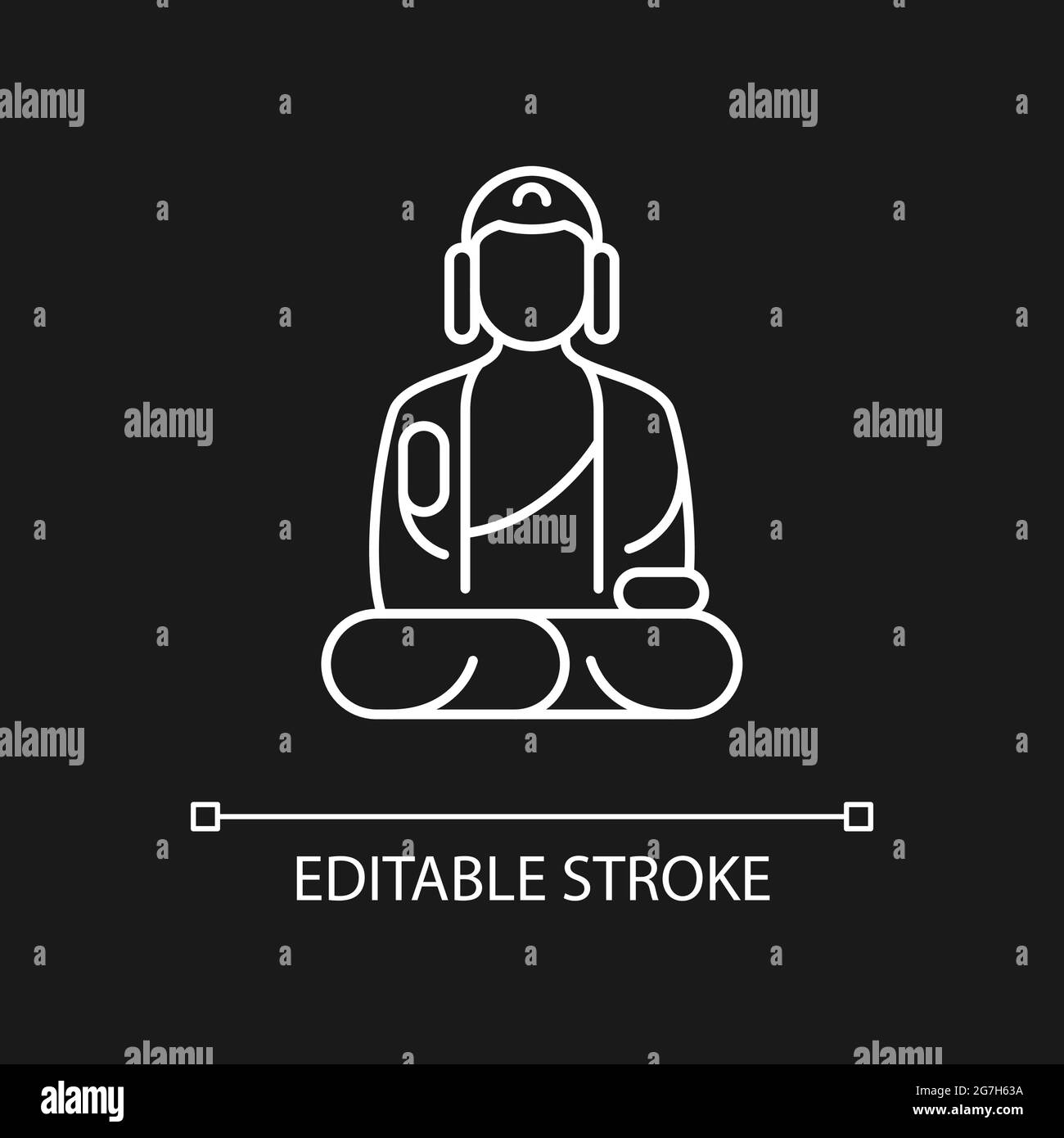 Shan buddha museum white linear icon for dark theme Stock Vector Image ...