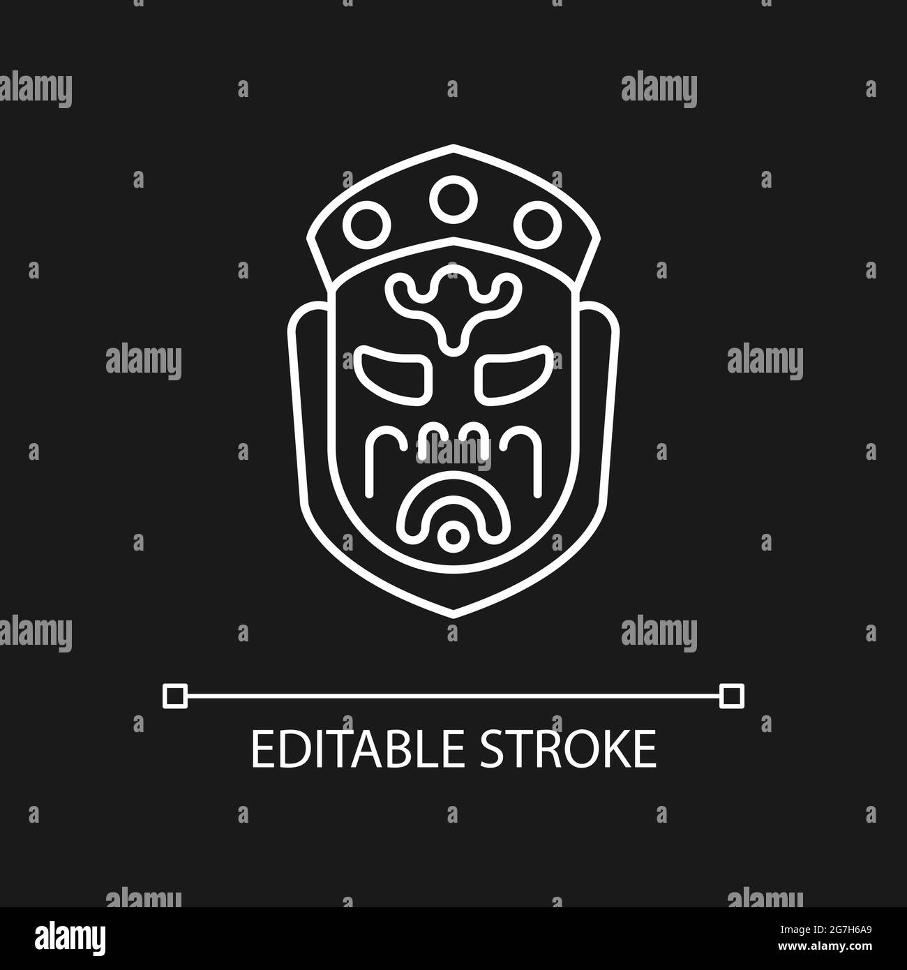 Ghost mask museum white linear icon for dark theme Stock Vector Image ...