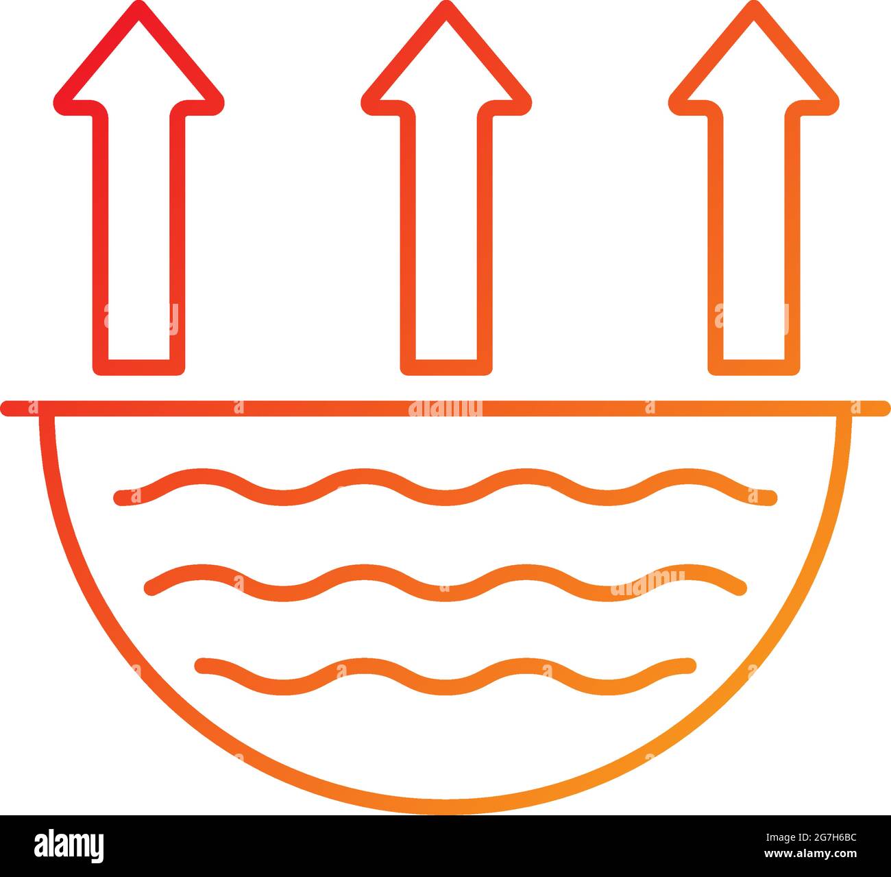 Water evaporation issue gradient linear vector icon Stock Vector Image ...