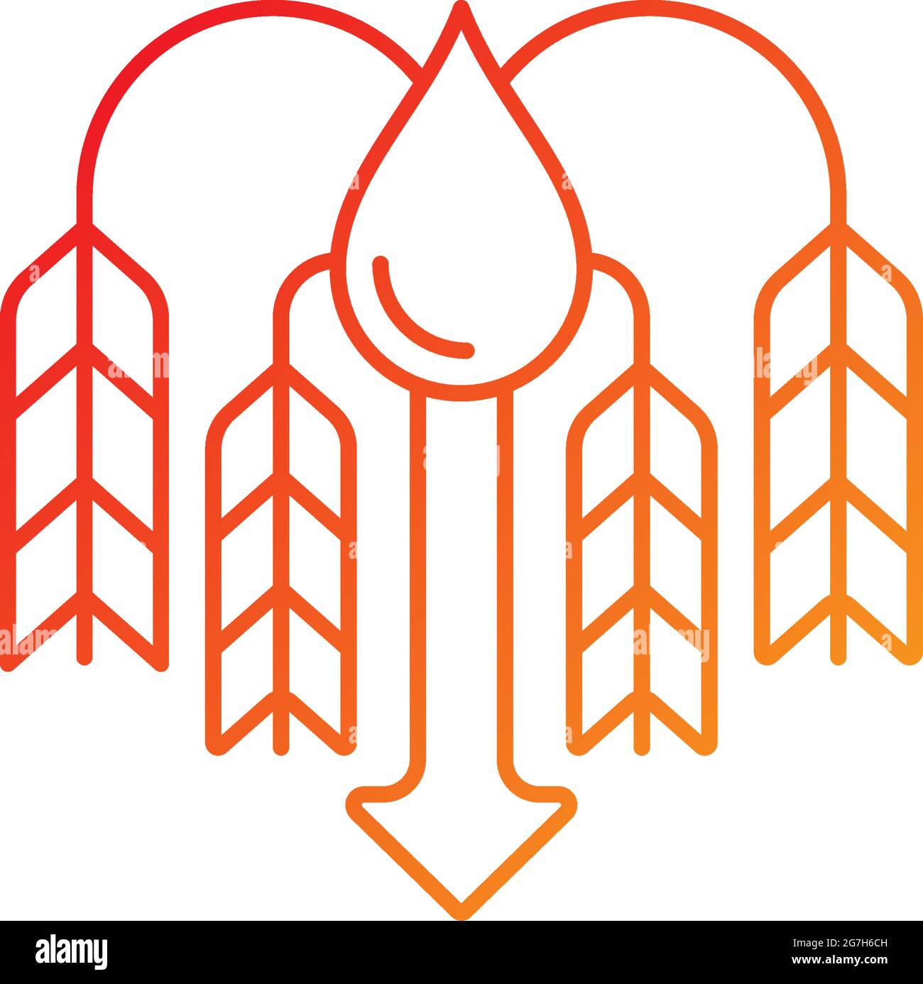 Crop shortage due to water resources lack gradient linear vector icon ...
