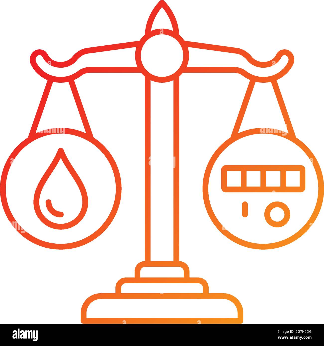 Rational water consumption gradient linear vector icon Stock Vector ...