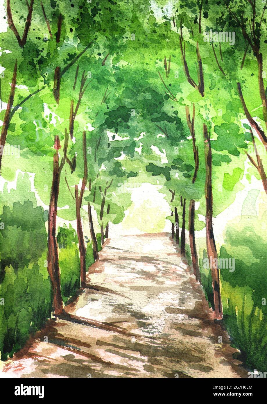 Tunnel trees illustration hi-res stock photography and images - Alamy