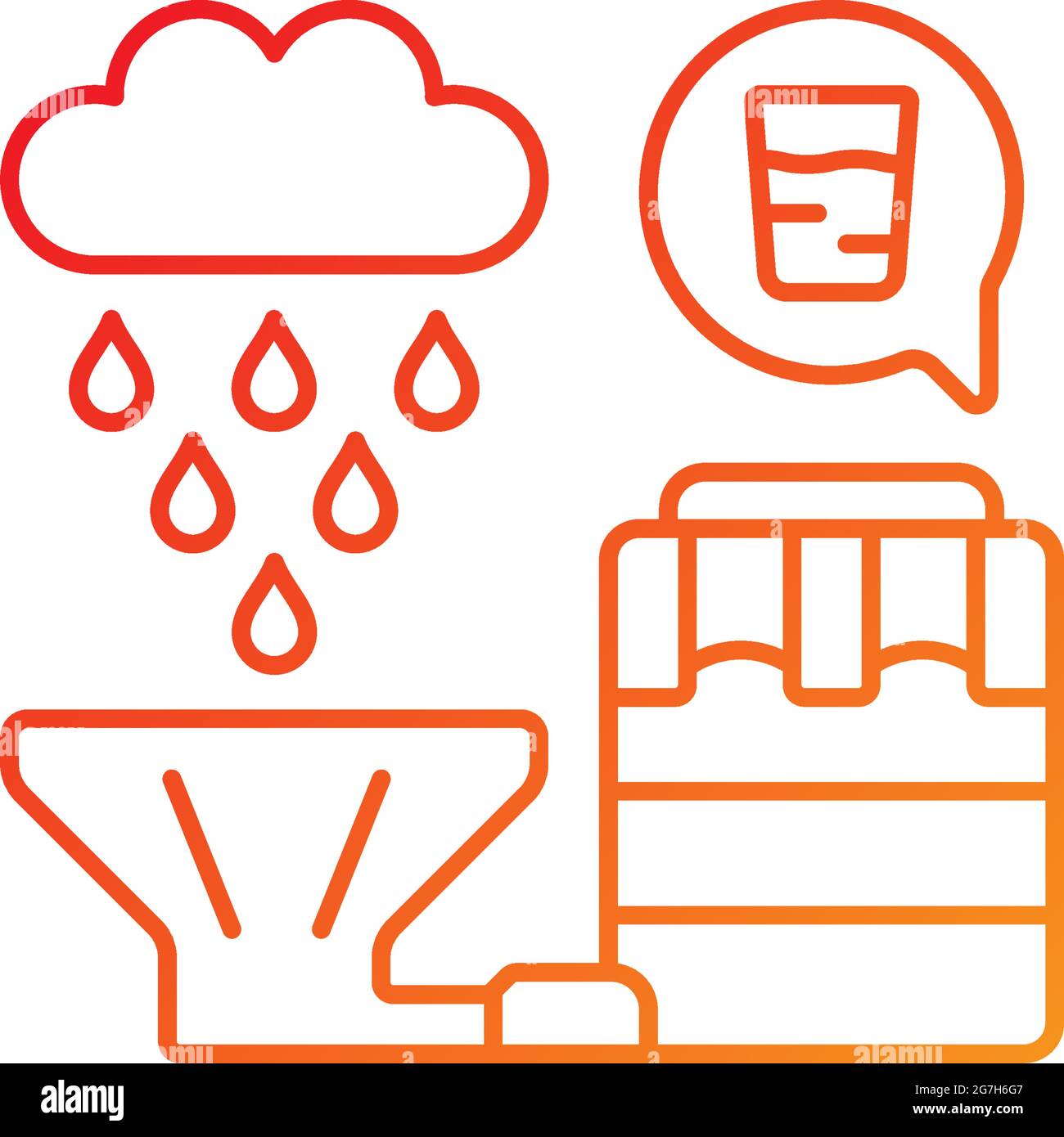 Recycling rainwater gradient linear vector icon Stock Vector Image ...