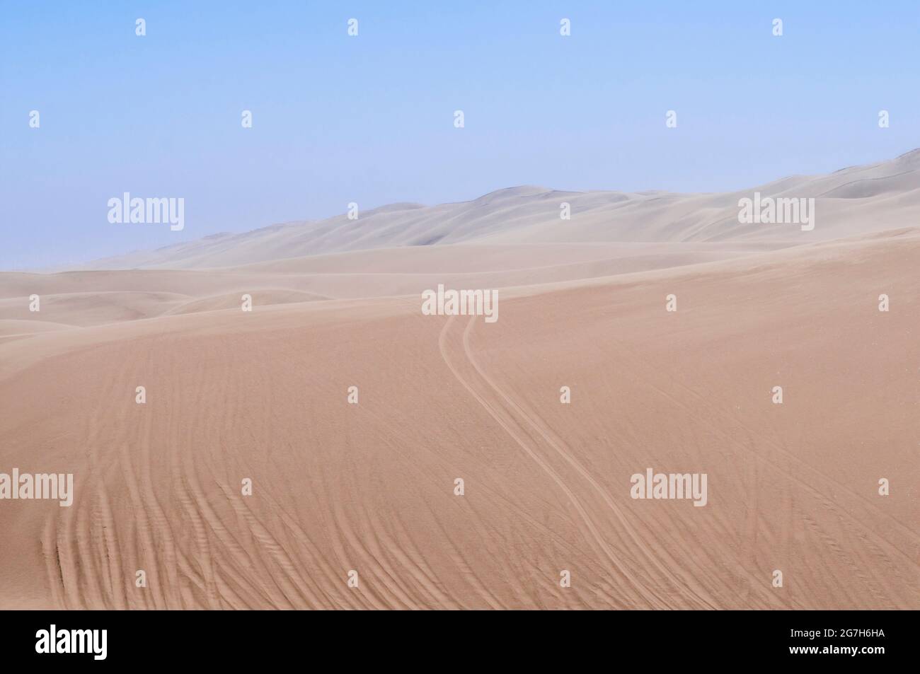 Dunes in Sandstorm at Skeleton Coast, Namib Desert, Namibia, Africa ...