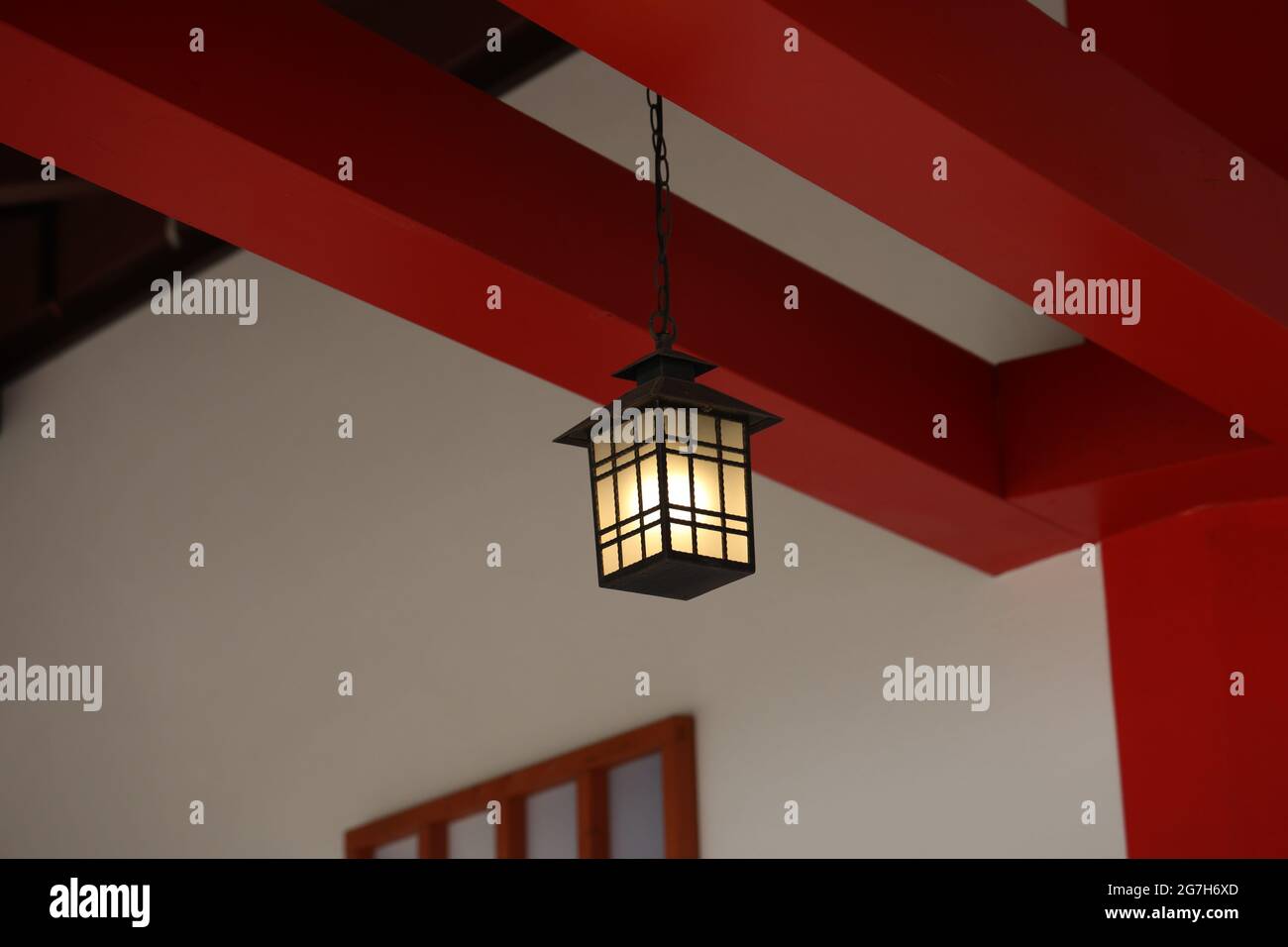 Beautiful lamp hanging on the ceiling Stock Photo - Alamy