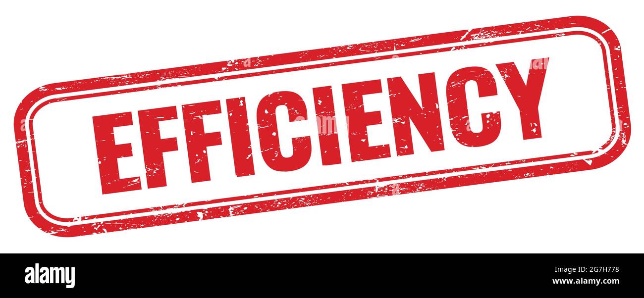 EFFICIENCY text on red grungy rectangle stamp Stock Photo - Alamy