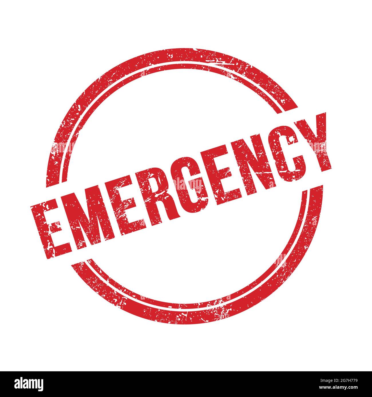 EMERGENCY text written on red grungy vintage round stamp Stock Photo ...