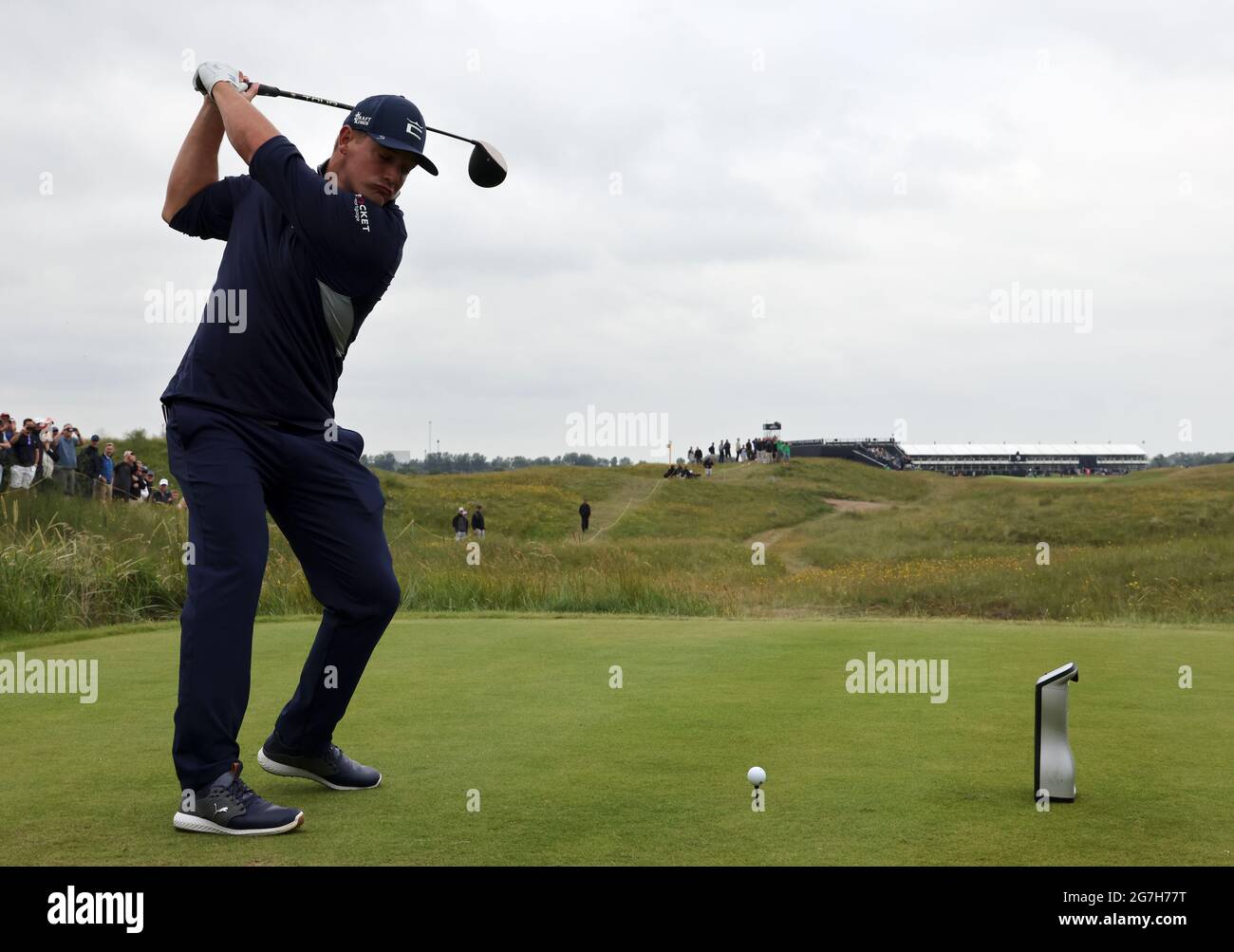 USA's Bryson DeChambeau tees off the 9th during the practice day at The ...