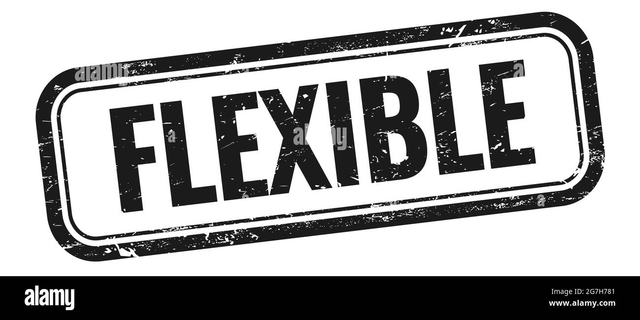 FLEXIBLE text on black grungy vintage rectangle stamp Stock Photo - Alamy