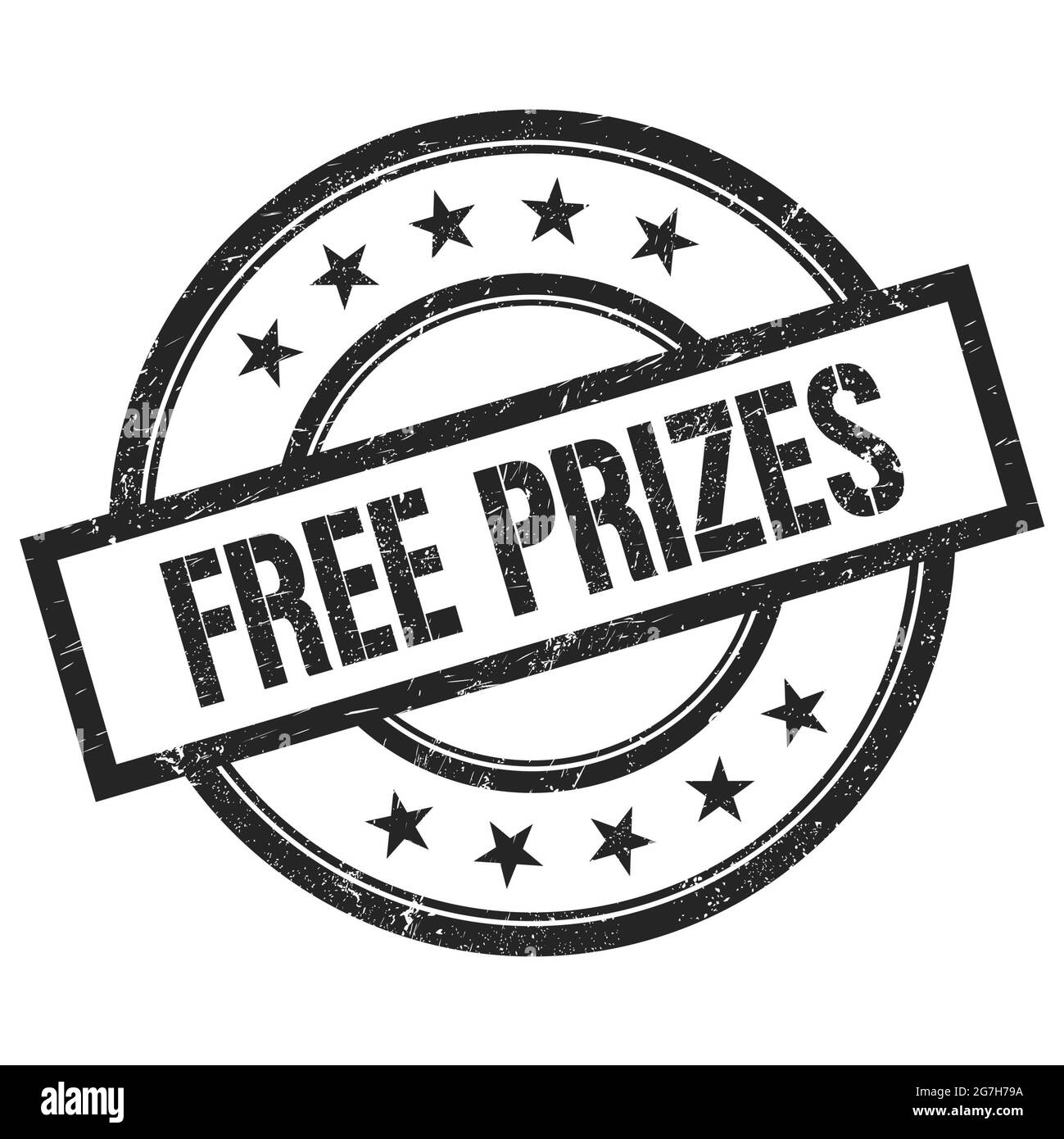 FREE PRIZES text written on black round vintage rubber stamp Stock ...