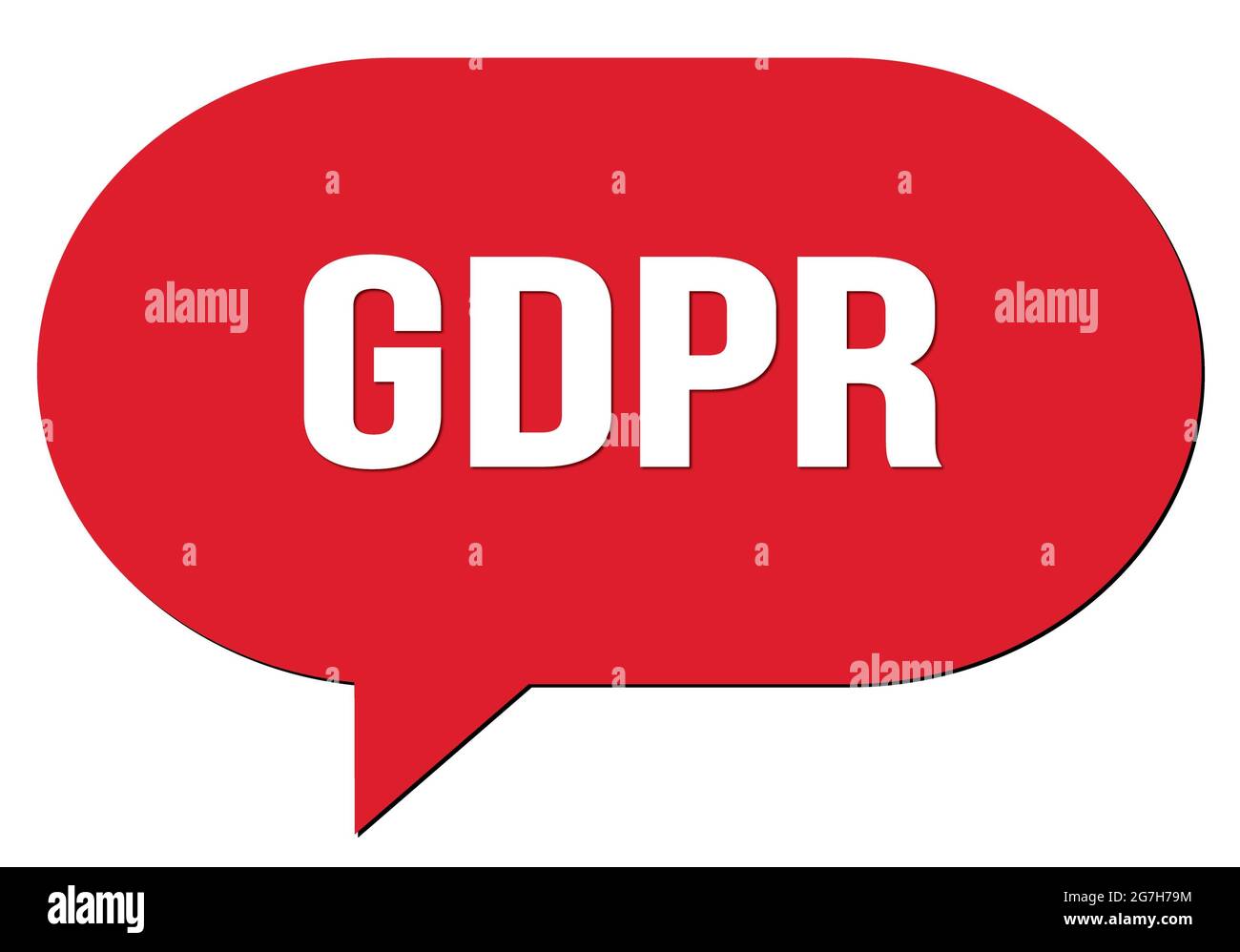 GDPR text written in a red speech bubble stamp Stock Photo - Alamy
