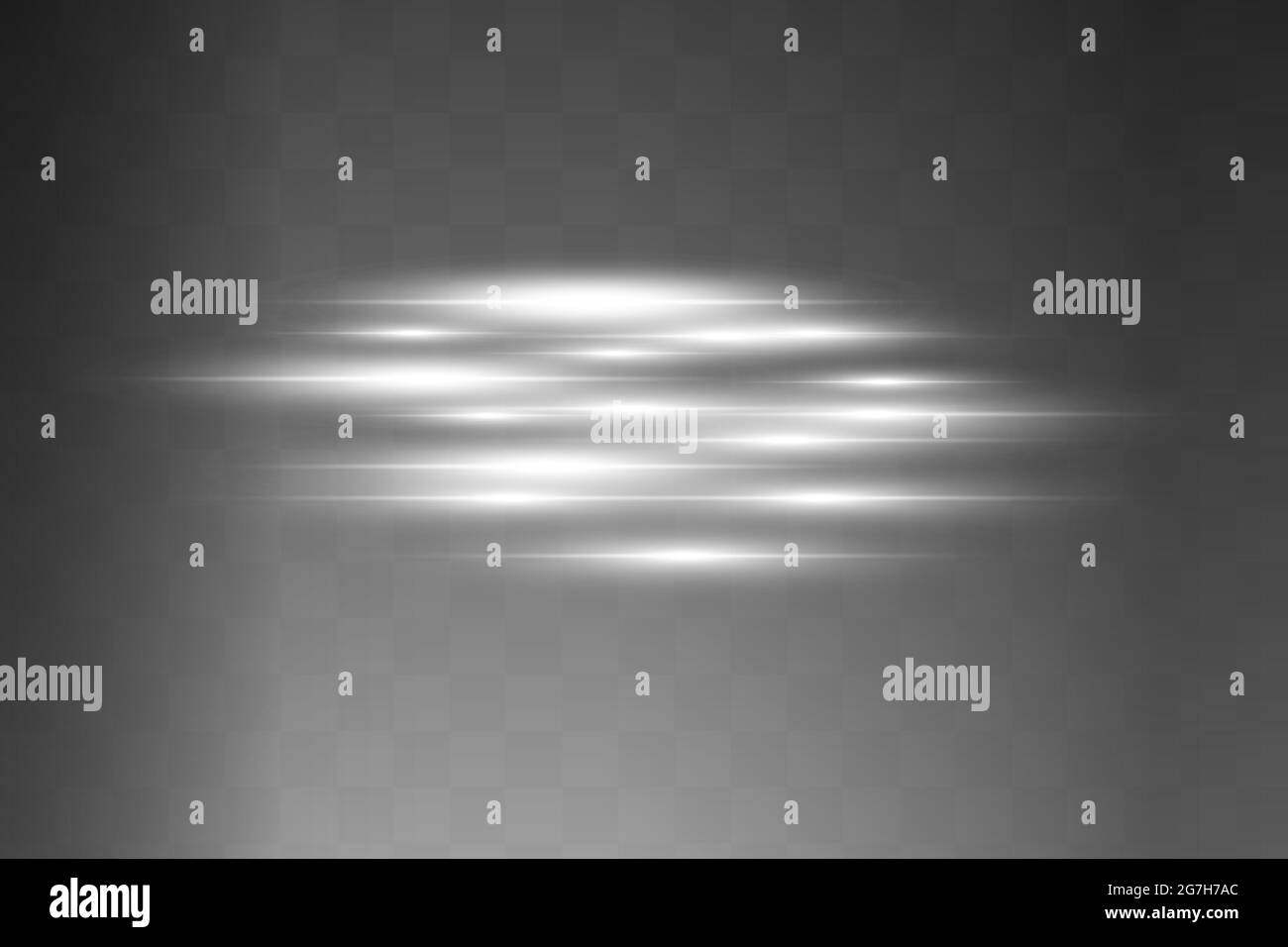 White horizontal lens flares pack. Laser beams, horizontal light rays ...