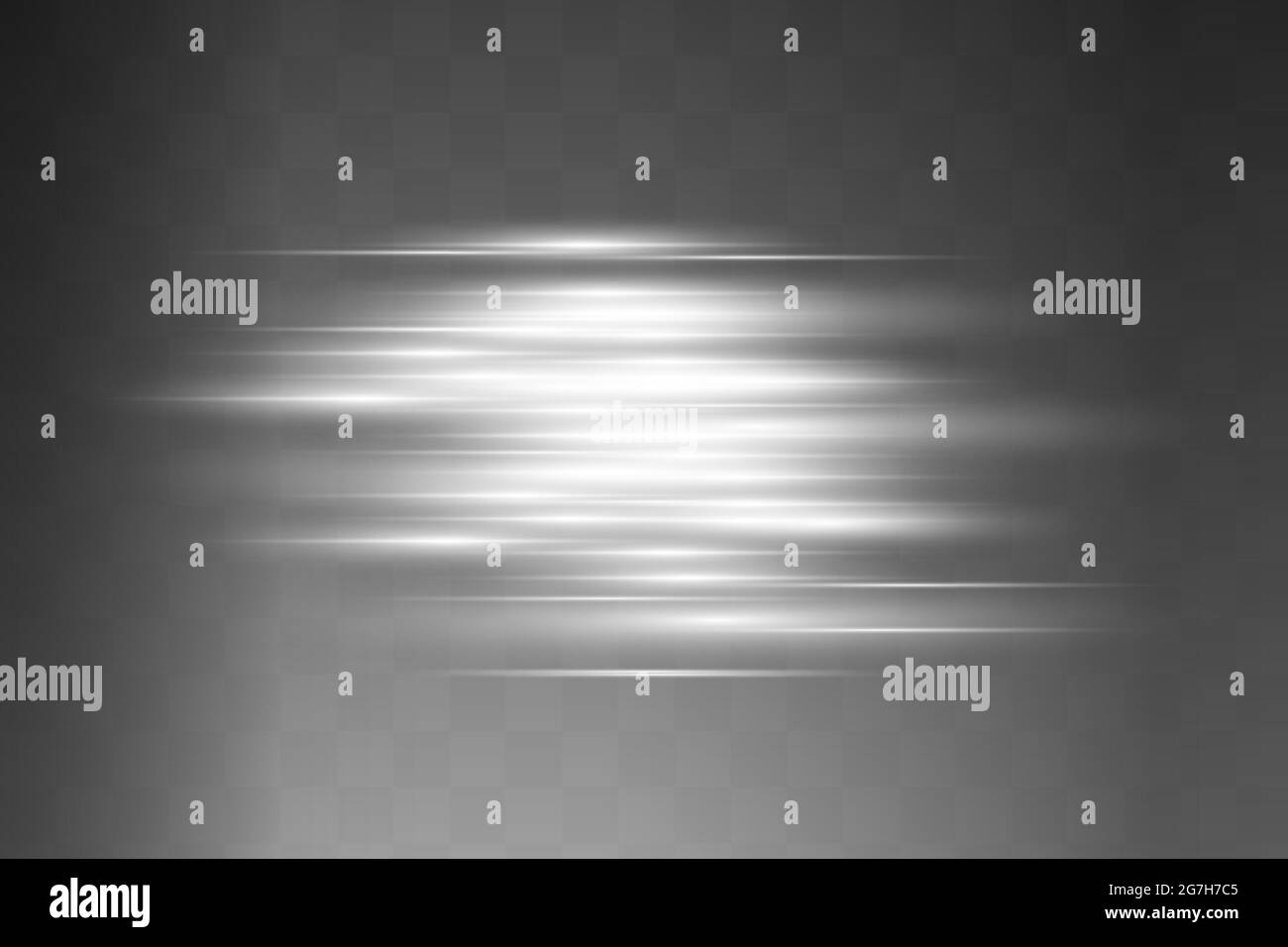 White horizontal lens flares pack. Laser beams, horizontal light rays ...