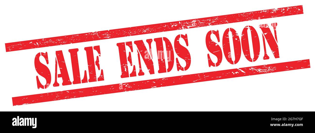 SALE ENDS SOON text on red grungy rectangle vintage stamp Stock Photo ...