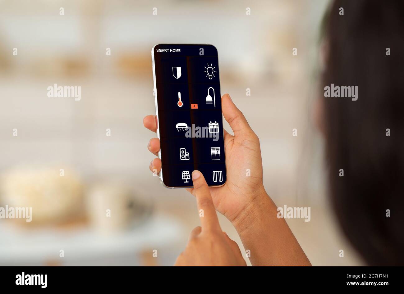 Mobile phone with app smart house intelligent home automation remote ...