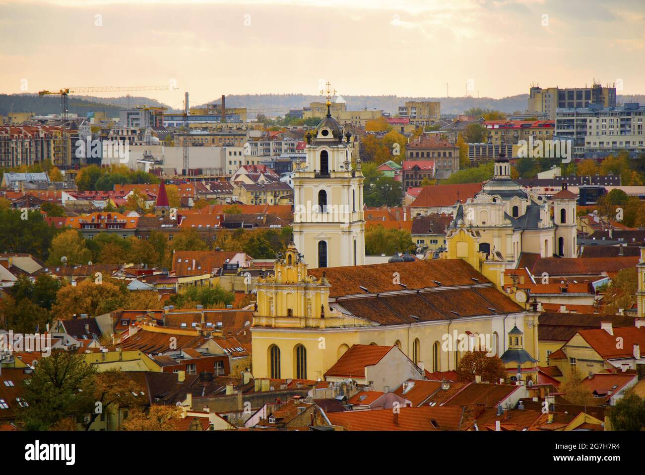 Aerial view of the architecture in Vilnius city, Lithuania Stock Photo ...