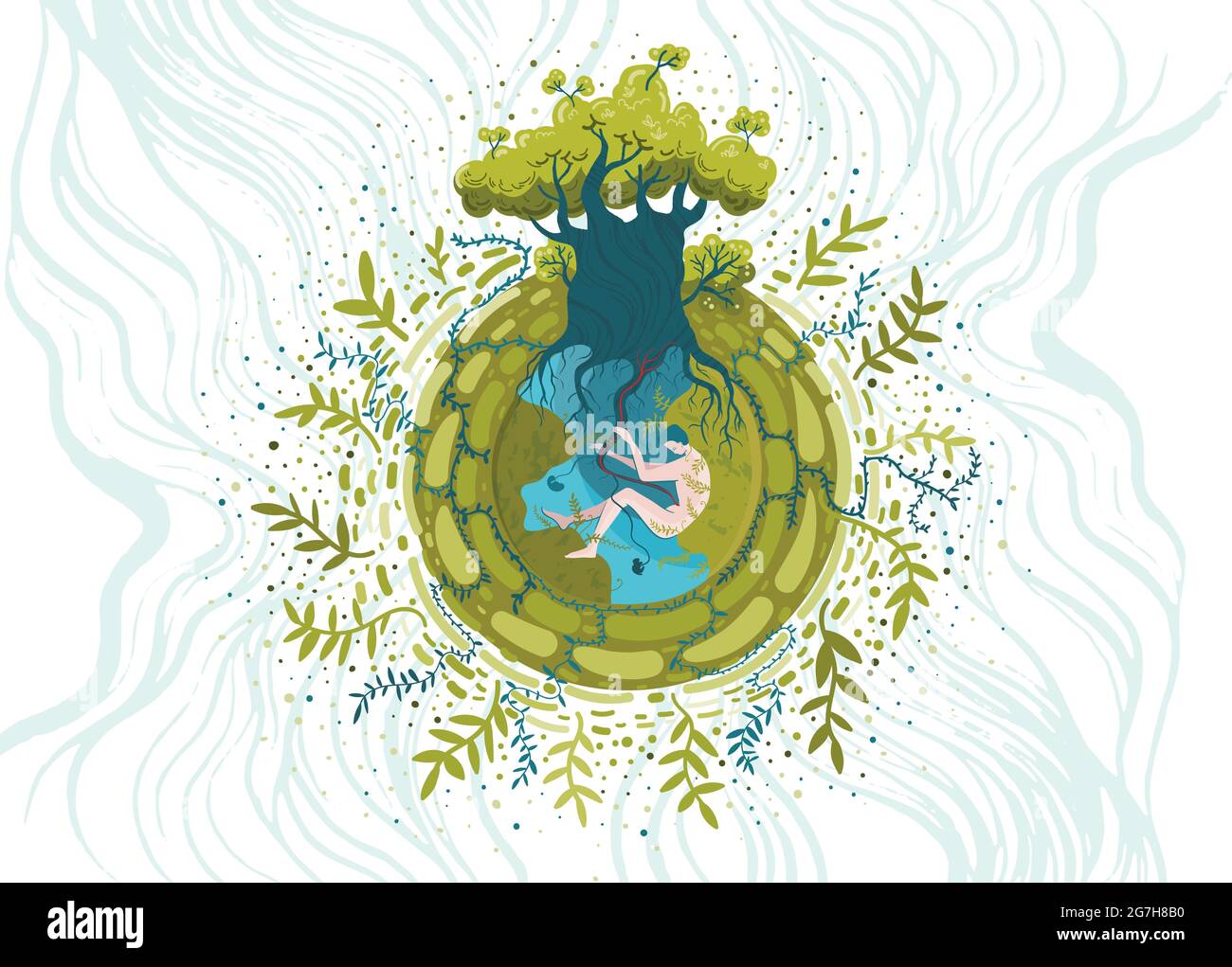 Conceptual vector illustration on ecological and nature protection ...