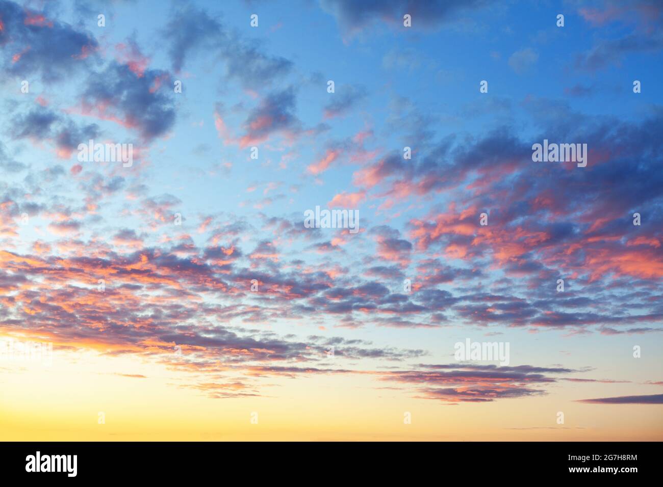 Stratus colorful clouds in the dawn Stock Photo - Alamy
