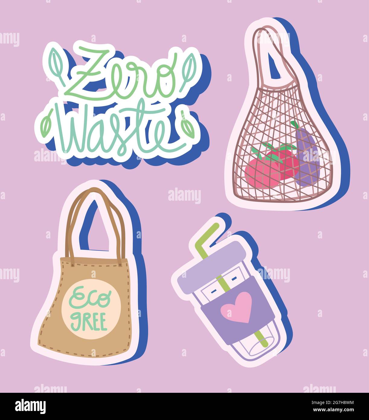 zero waste stickers Stock Vector Image & Art - Alamy