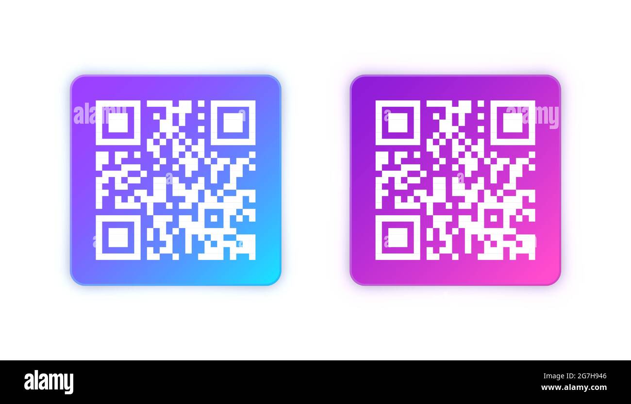 Modern colorful QR code sticker. Identification tracking code. Serial ...