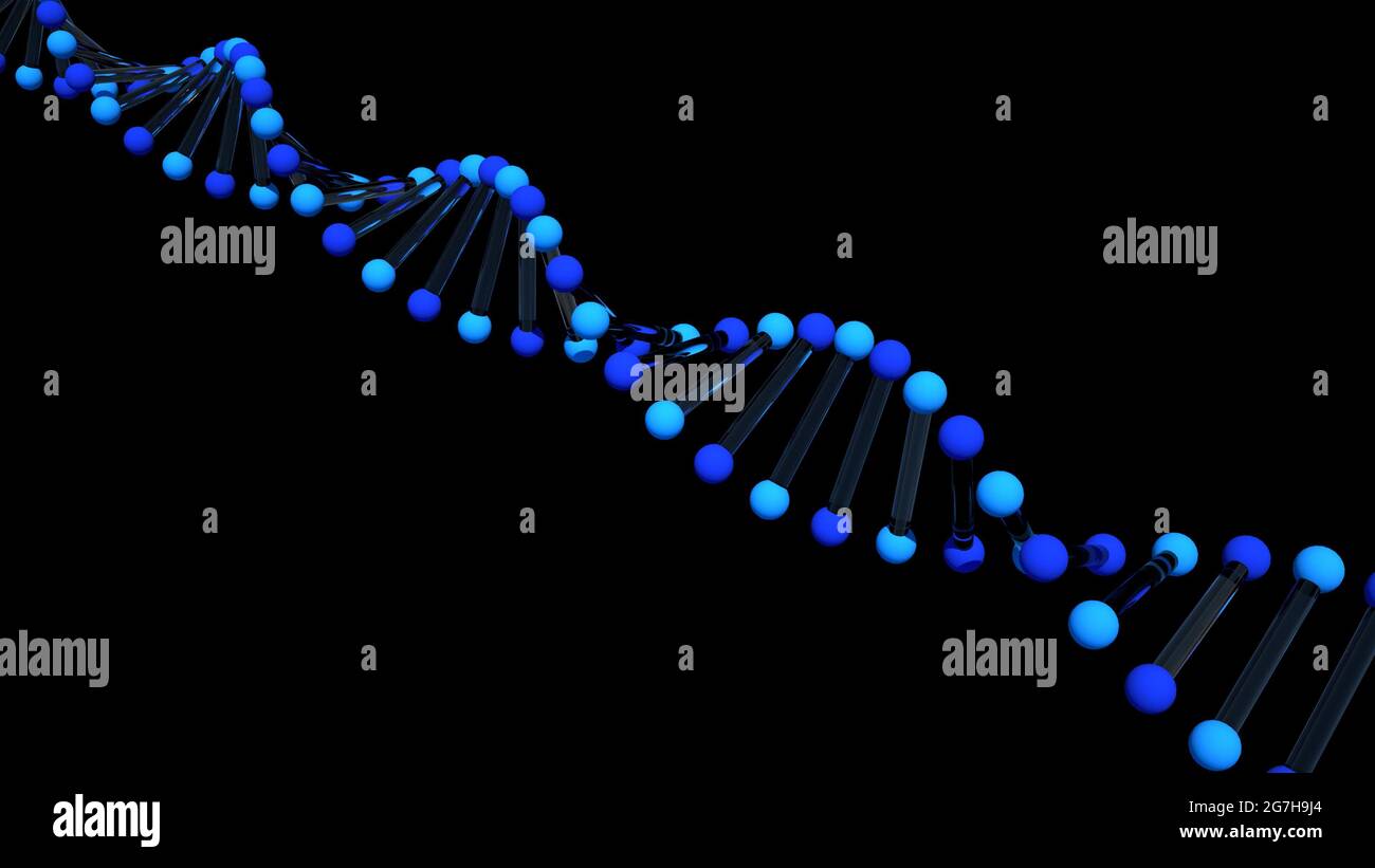 3d illustration dna molecular chain, gene molecular structure ...