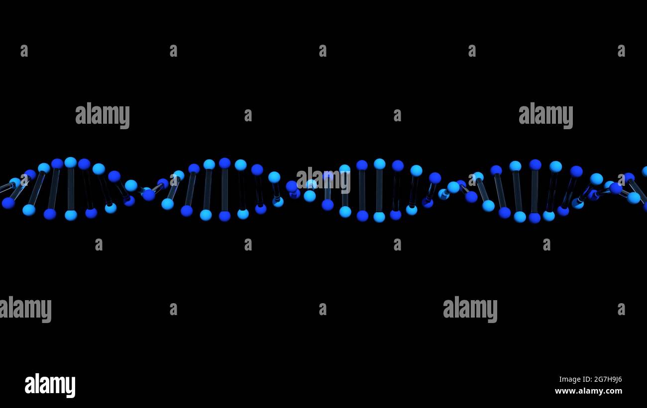 3d image cell structure of a gene, dna model, elements isolated on ...