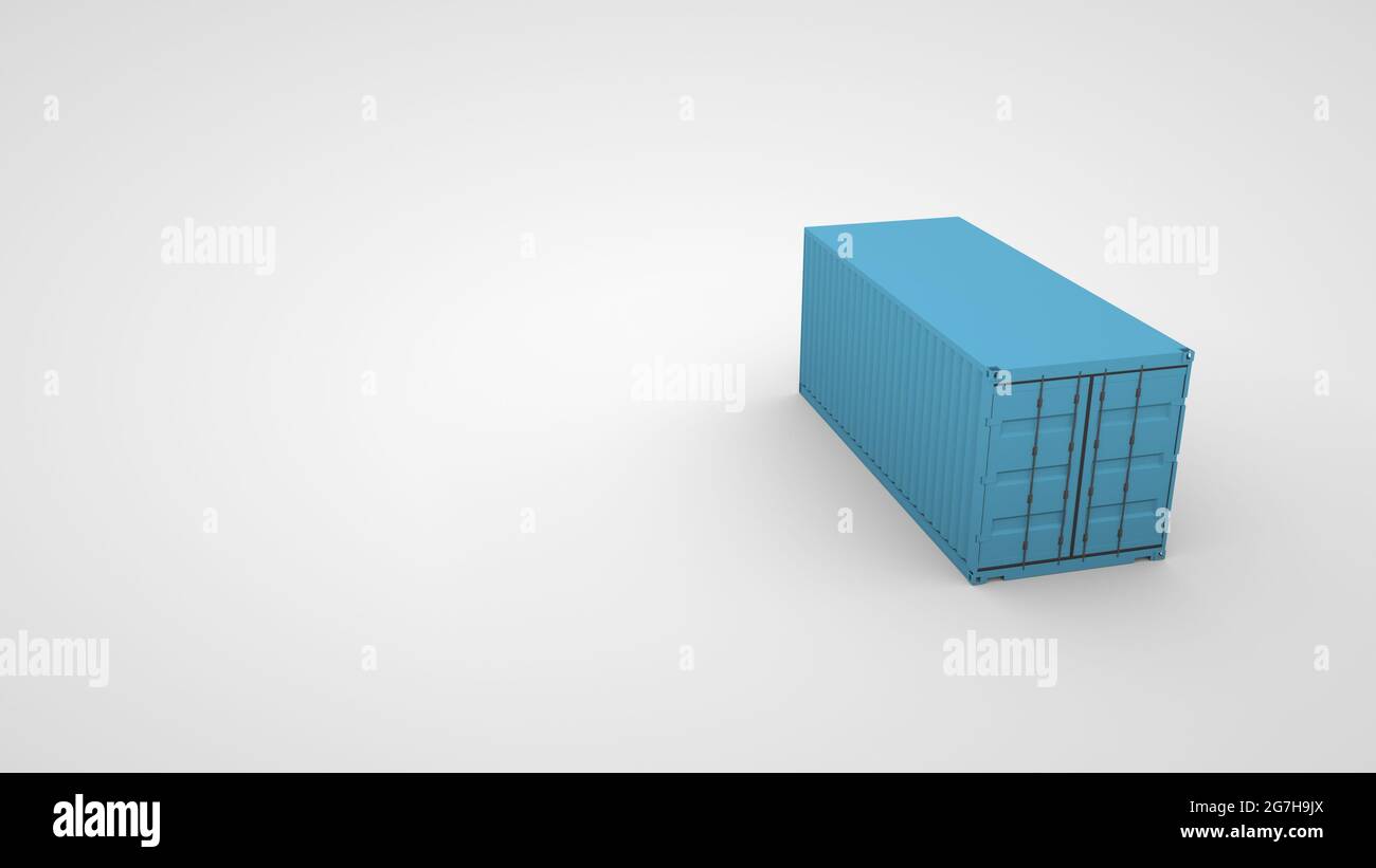 3d illustration of a metal container, object on a white background ...