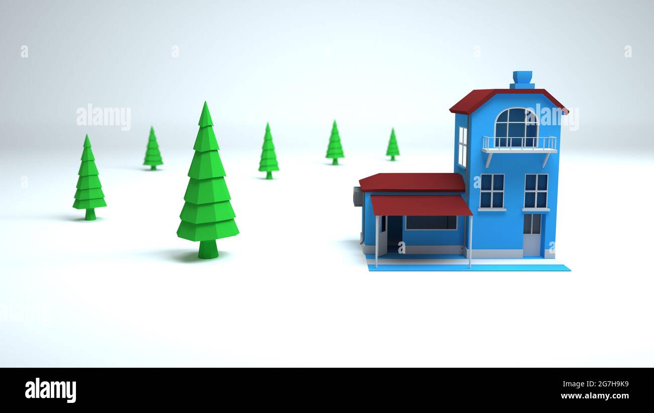 3d project for the construction of a residential building, country ...