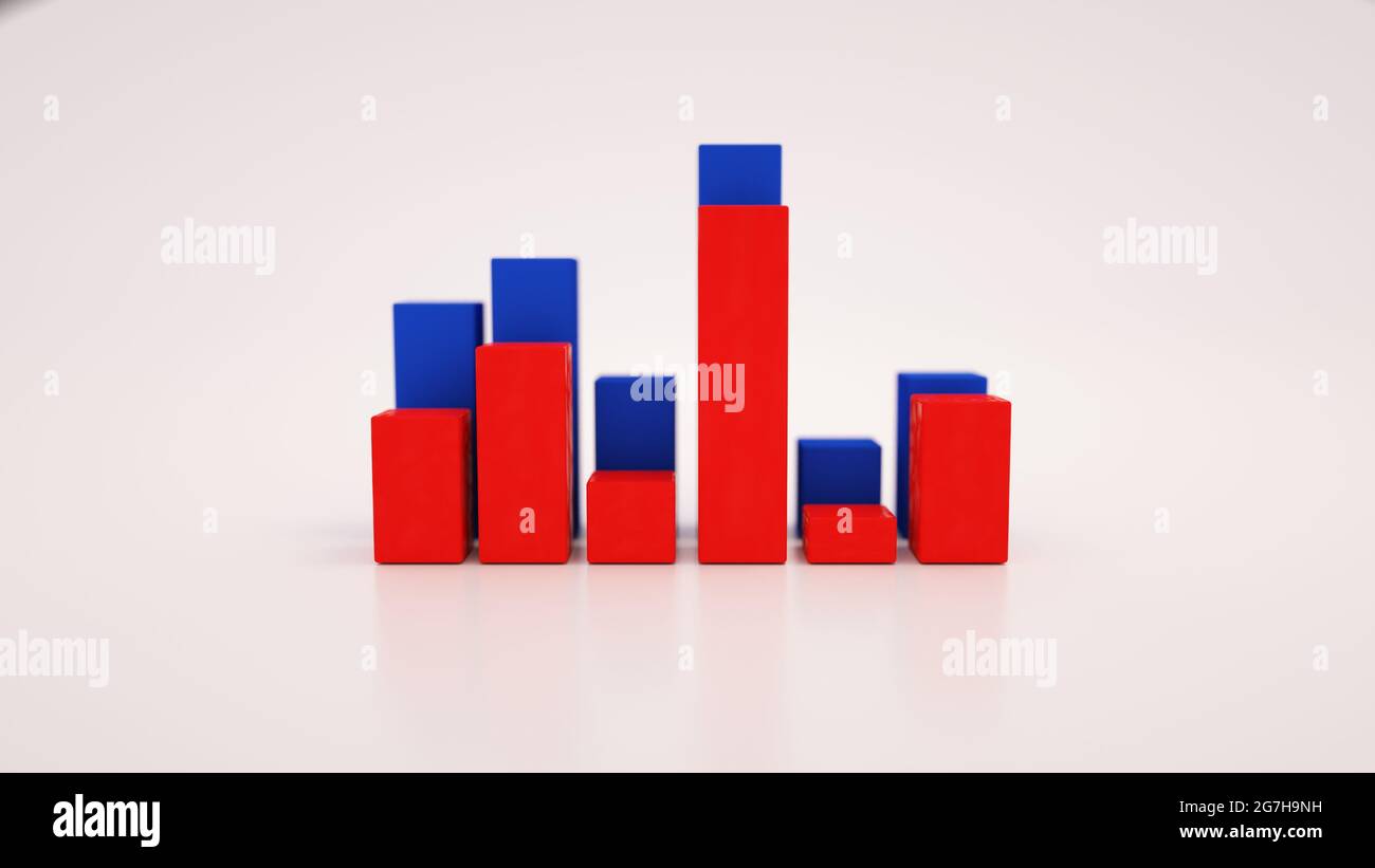 3d illustration of graphs of growth of economic indicators isolated on ...
